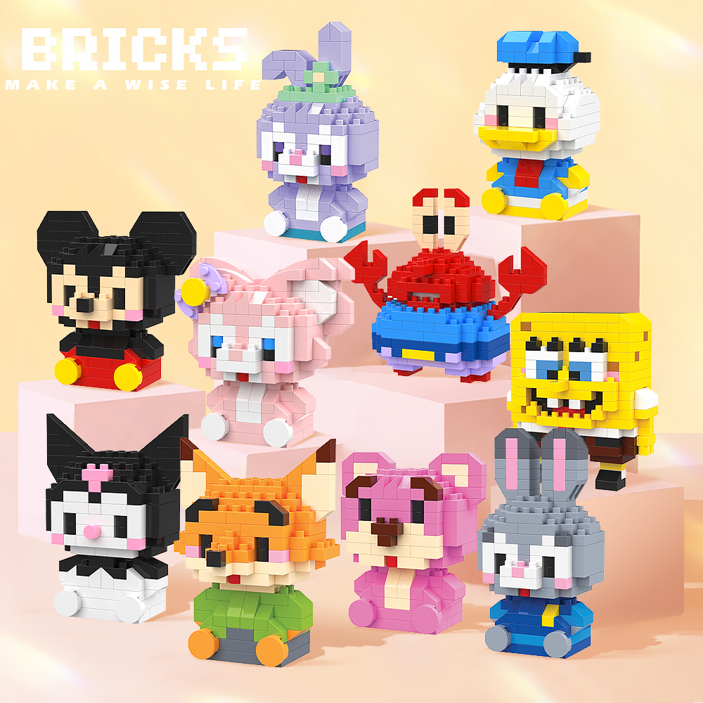 Disney Mini Toys Blocks Toys Sanrio Toys Cartoon Model Building Nano ...