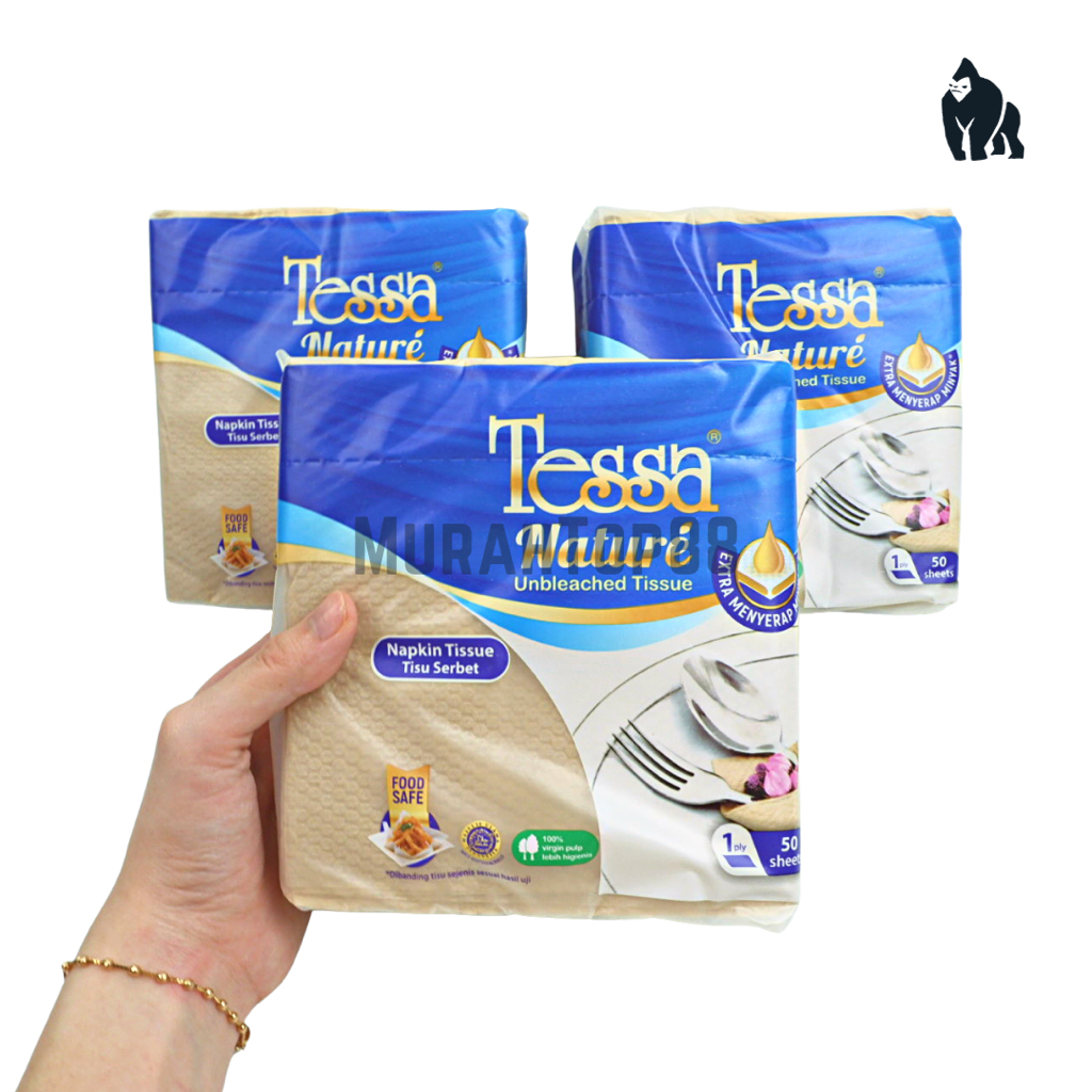 Tessa Napkin Lunch Tissue 50 Sheets / Natural Unbleached Napkin Tissue ...