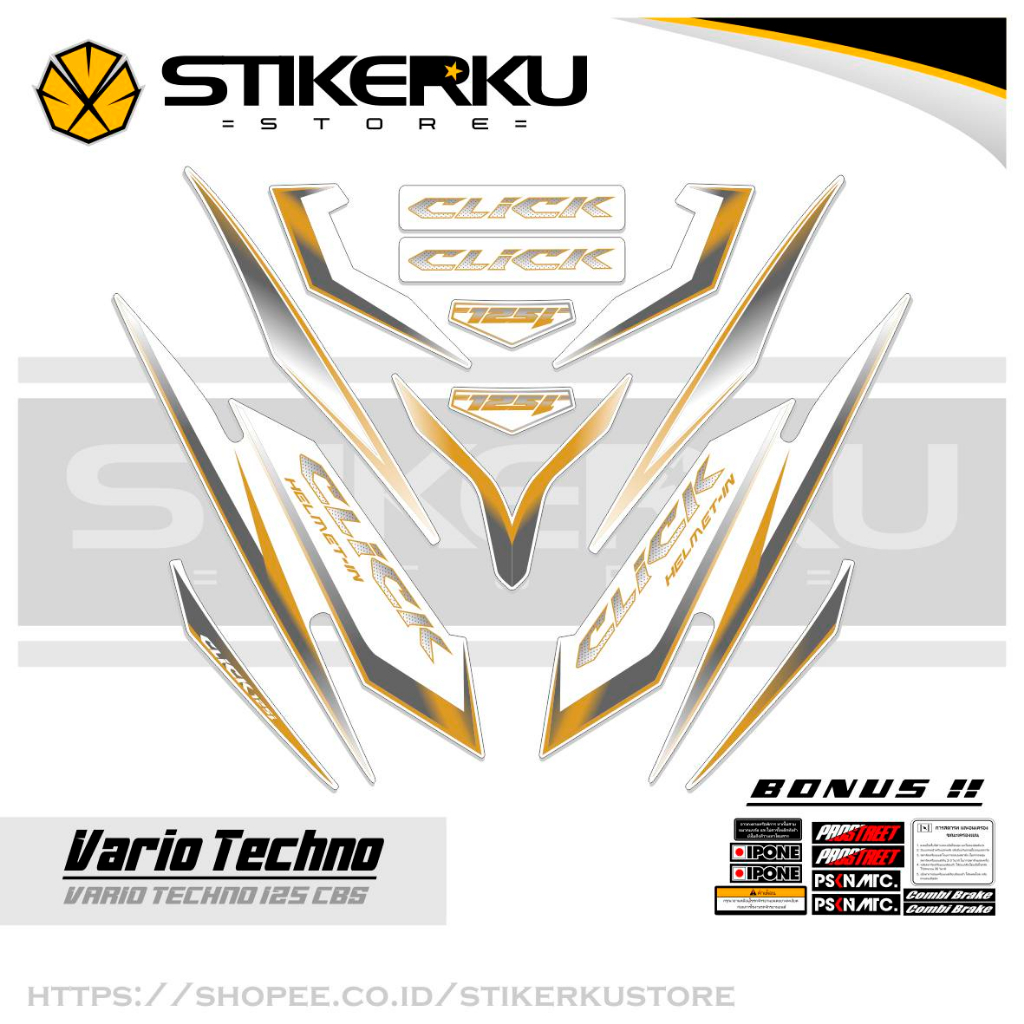 Striping VARIO TECHNO 125 CBS MOTIF 8 / VARIO KARBU 125 / CLICK 125 ...