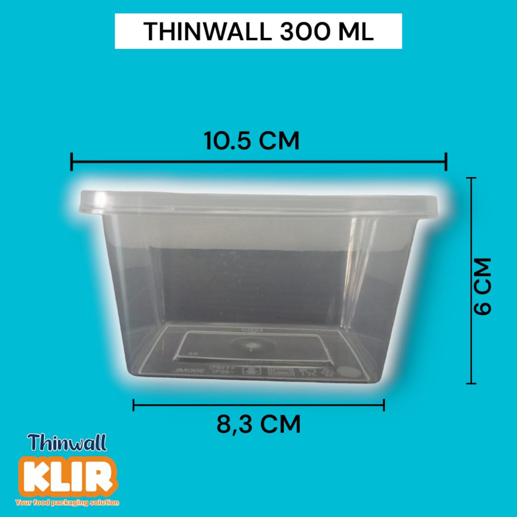 Thinwall KLIR RECTANGLE SIZE 300 ML 1 SLOP CONTAINS 25 PCS | Shopee ...