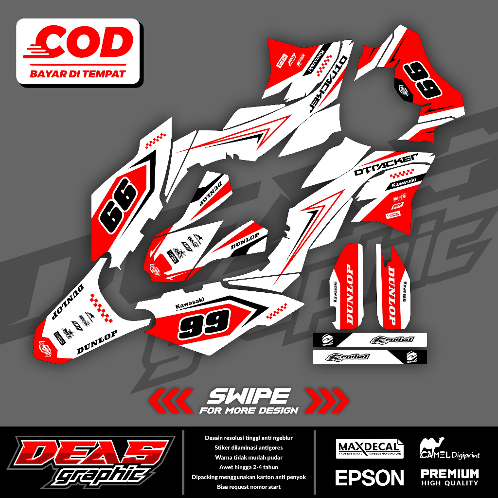 Kawasaki Dtracker Graphic DECAL 003 - DECAL Sticker - FULLBODY CUTTING ...