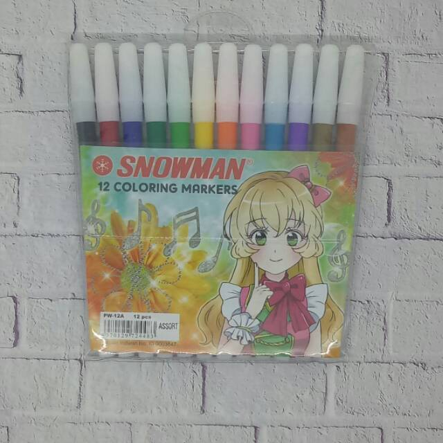 Small 12-color SNOWMAN Marker Coloring PEN PW-12A | Shopee Philippines