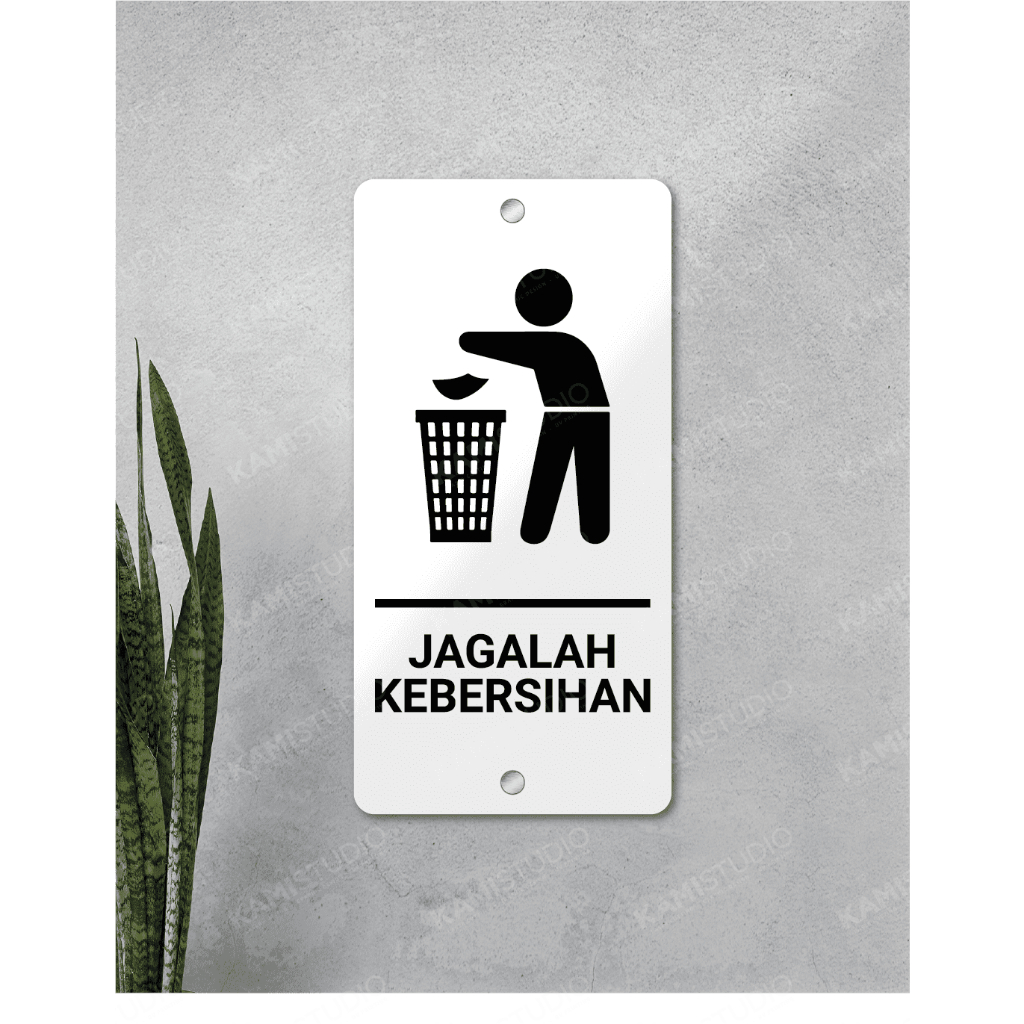 Writing Maintain Cleanliness 30X15 CM Portrait Glass Bolts/ SIGN Glass ...