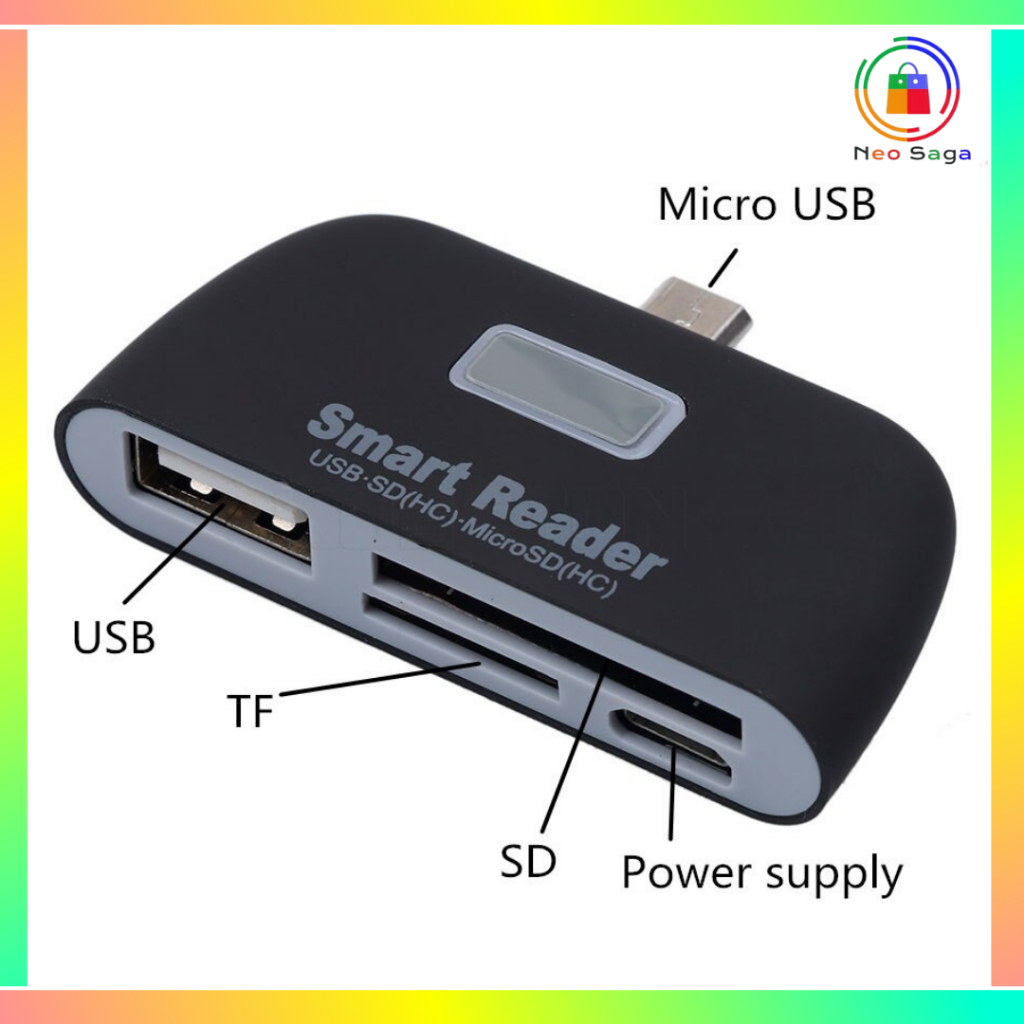 Otg 4 in 1 TF SD Smart Card Reader Micro USB Charger Best Hub Adapter | Shopee Philippines