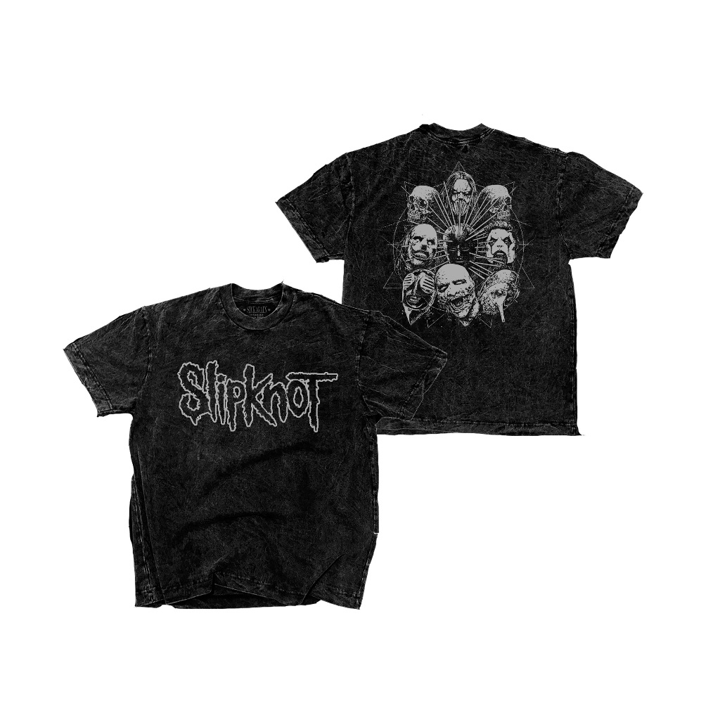 T-shirt Washed Kaos Oblong Tiedye Material 24s Motif Metal Satanic ...