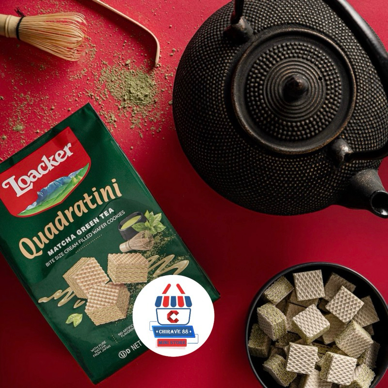 Loacker Quadini Waffer Matcha - Green Tea Wafer Cookies 110g | Shopee ...