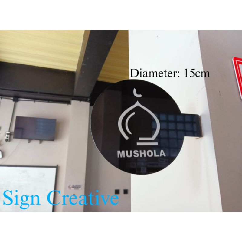 Sign Acrylic Pop up sign Circle 15cm -Musholla | Shopee Philippines