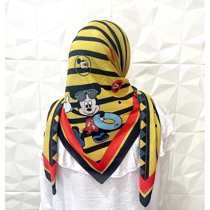 The Latest MICKEY MOUSE MOTIF Rectangular HIJAB | Shopee Philippines