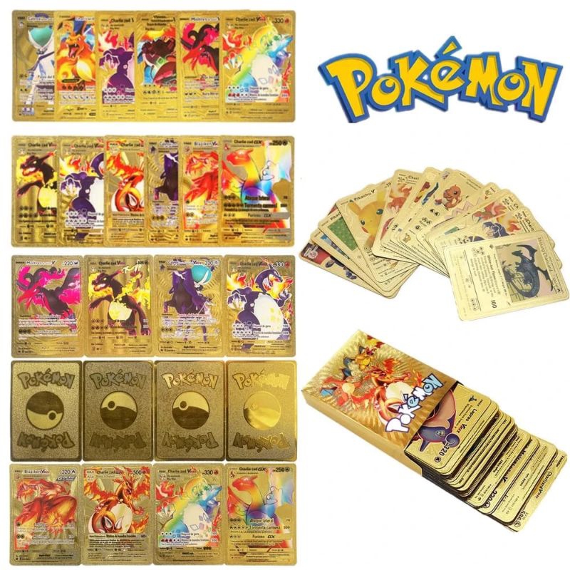 Pokemon Card Gold Foil Anime Card Pokemon Card English Version | Shopee ...