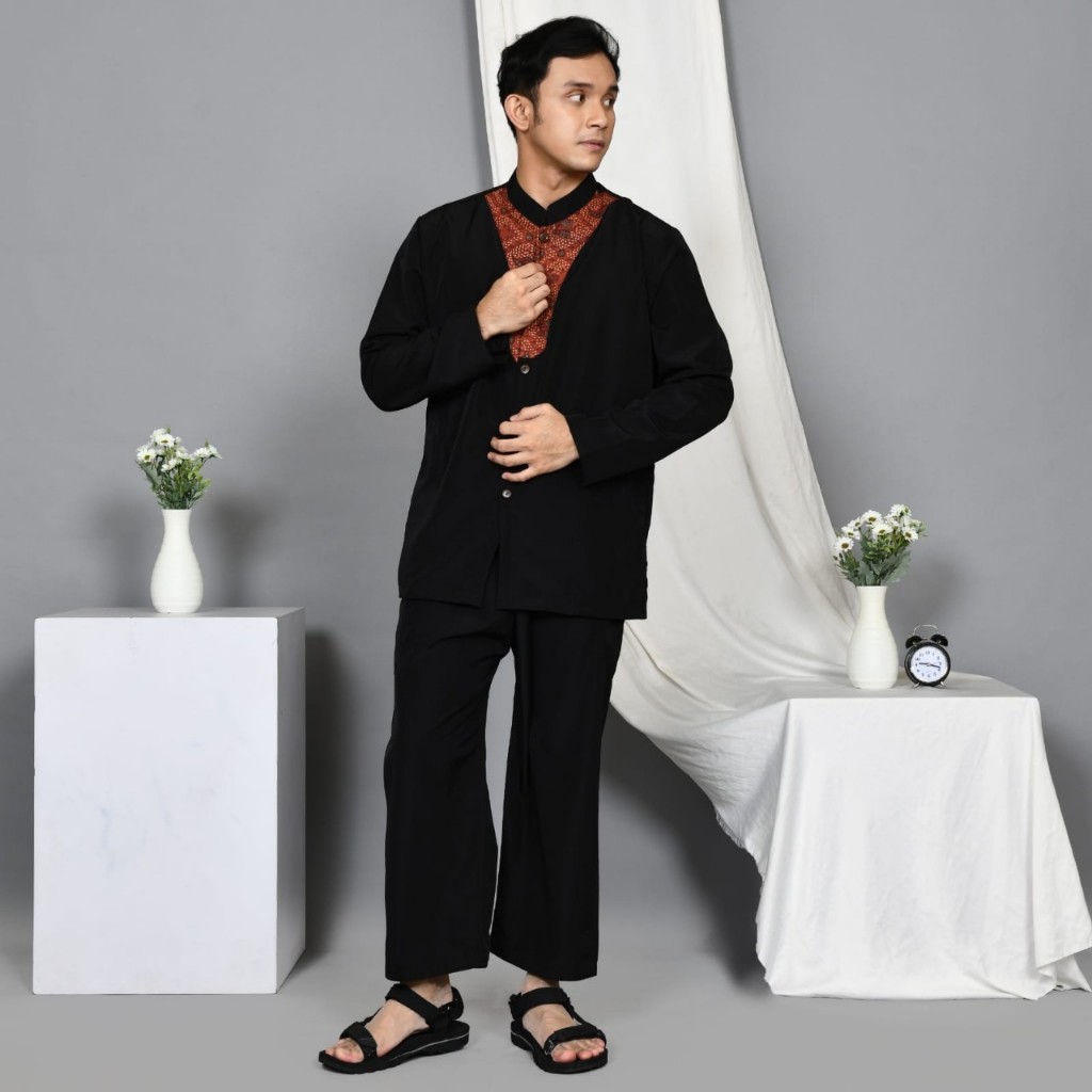 Plain pangsi Suit Sundanese pangsi Shirt FREE HEADBAND Suit - jimbo ...