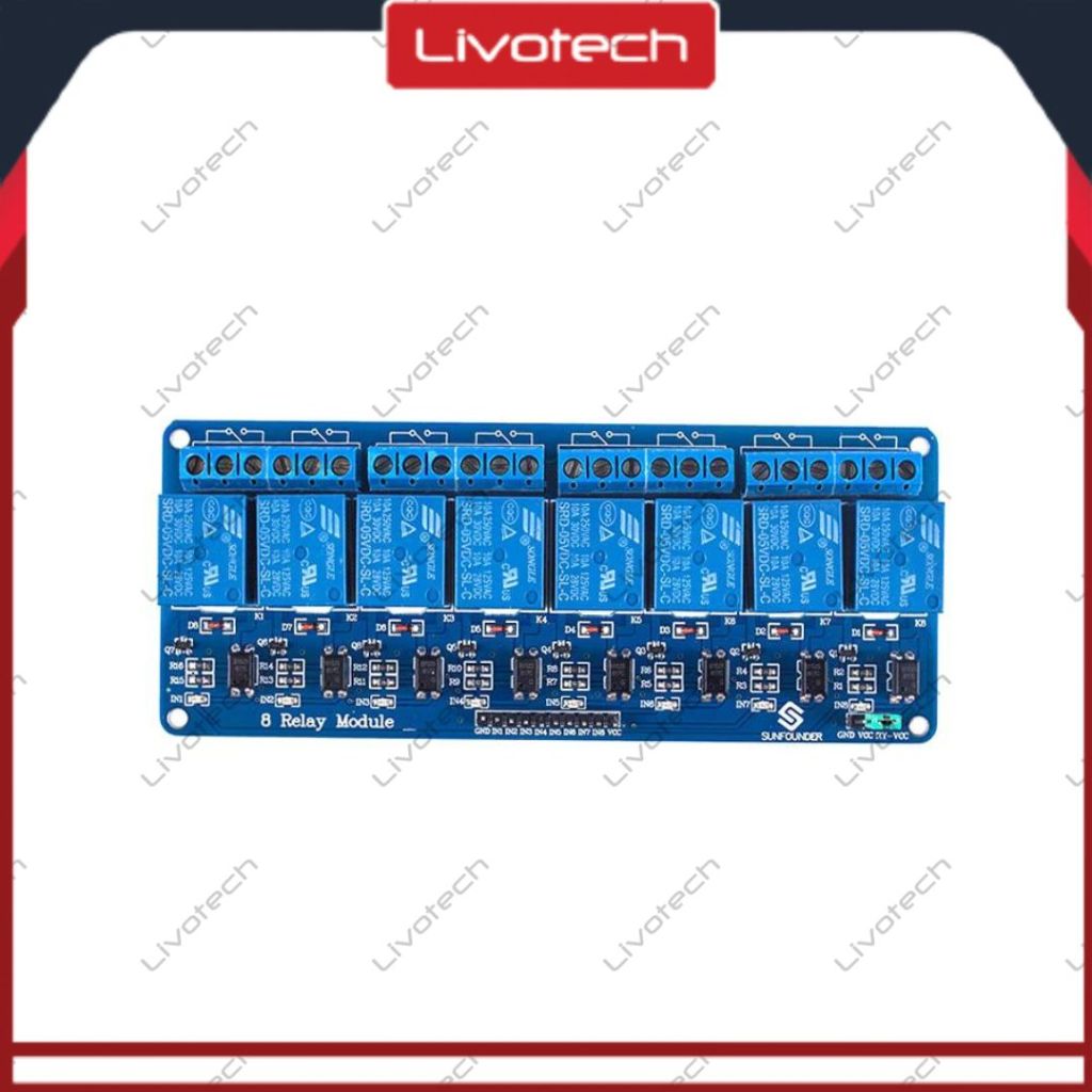 Module Relay 8channel 5V Optocoupler 250Vac 30Vdc 10A DC-AC Module 8Ch ...