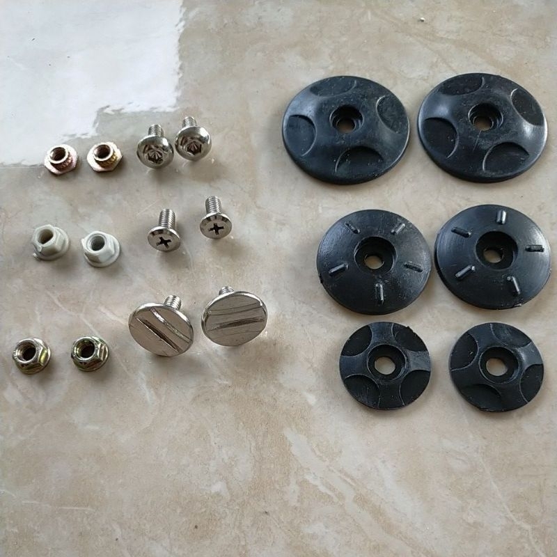 (SE) Pair Universal Helmet Nut and Bolt PlasticRing / Helmet Glass ...