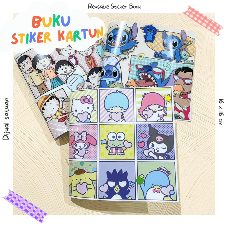 Sticker Book/ Reusable Cartoon Sticker Book | Sanrio Chibi Maruko-chan ...