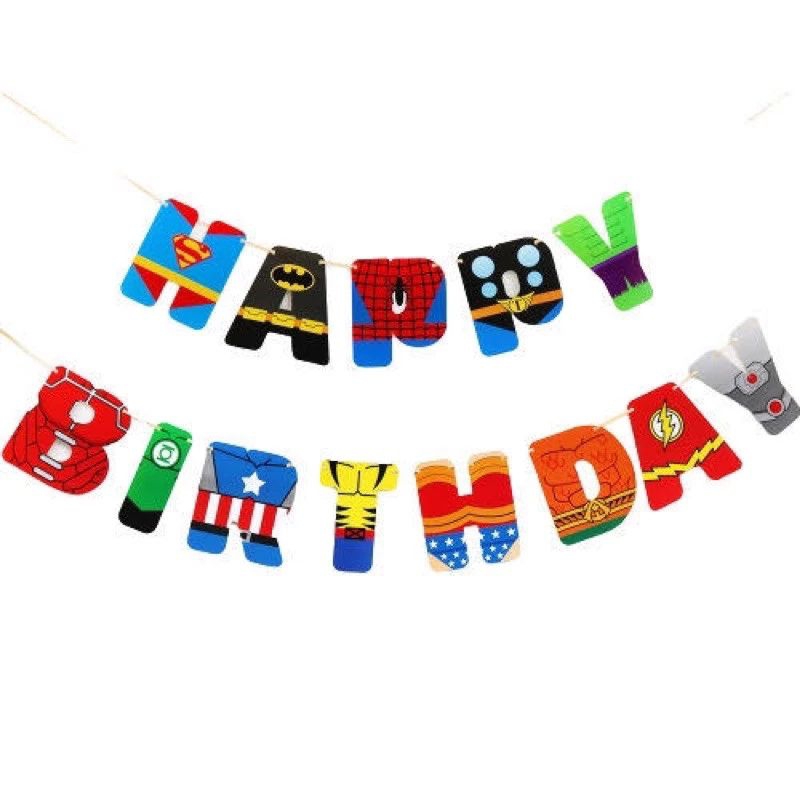 Super Hero Children's Happy Birthday Banner / Birthday Banner ...