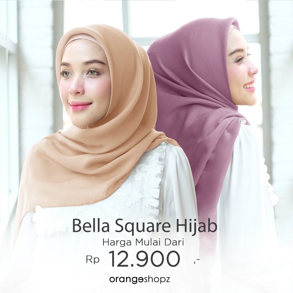 Bella Poly Cotton Premium Rectangular Hijab Full Sewing Square Edge ...