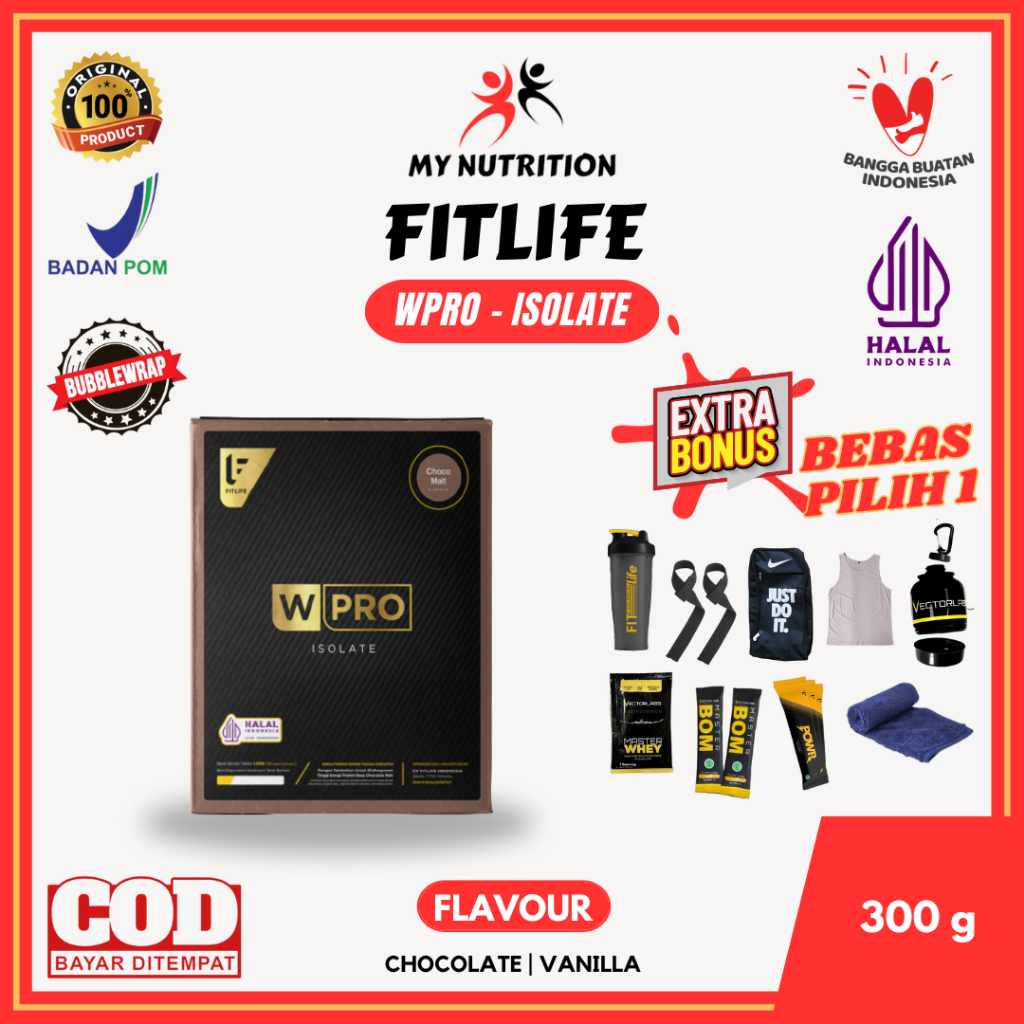 Fitlife WPRO WHEYPRO ISO 300 gr 10 Serving Milk Supplement Gym Fitness ...