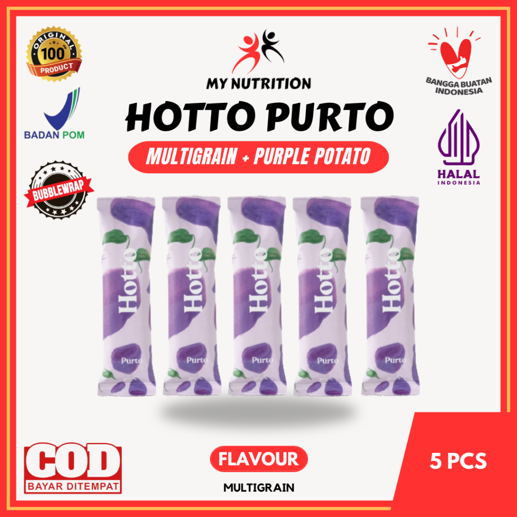 Hotto Purto Purto Multigrain with Purple Potato 5 Sachets Cereal Oat ...