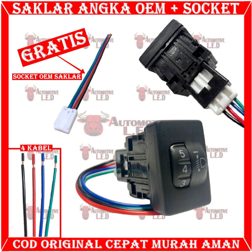 Original Number SWITCH OEM LEVELING HEADLAMP 10 STEP 5 BAR SWITCH ...