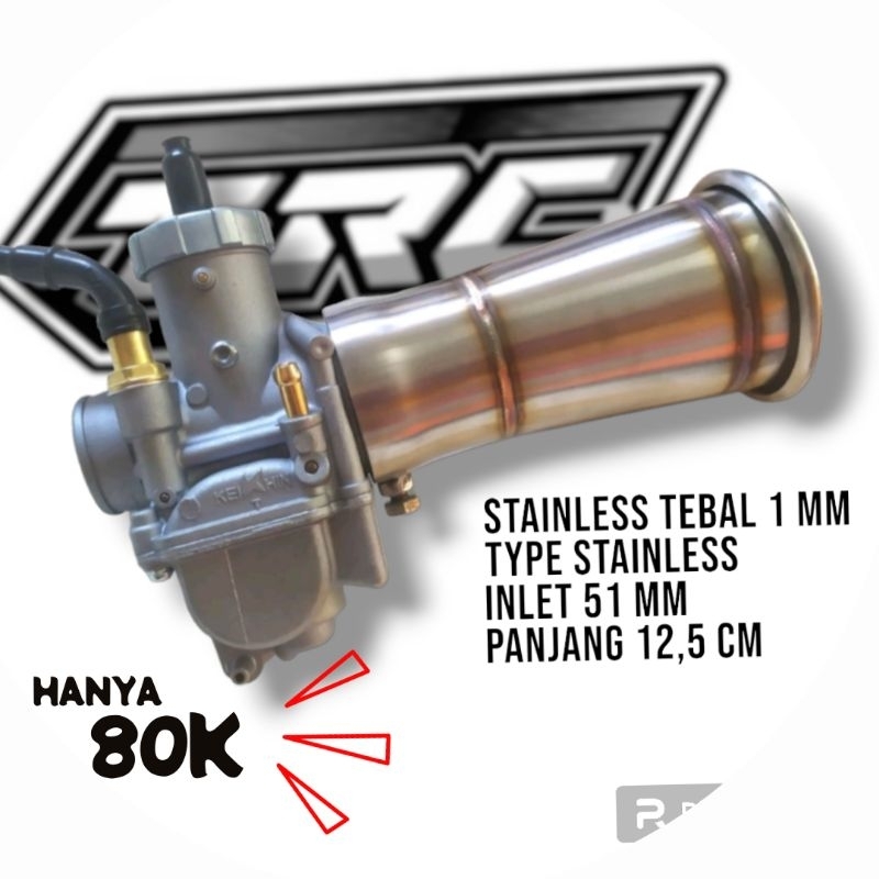 Velocity stack Carburetor PE 28 26 diameter 50mm stainless | Shopee ...