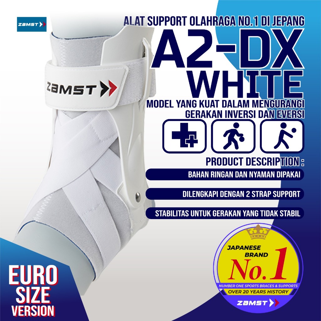 Ankle Brace Support Deker Zamst A2-DX Japan White Euro Size Original | Shopee Philippines