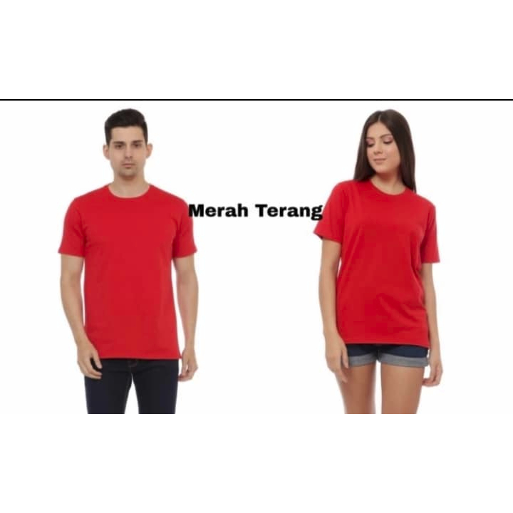 MERAH Short Sleeve Red Plain T-Shirt/ Short Plain T-Shirt/Men's Plain T ...