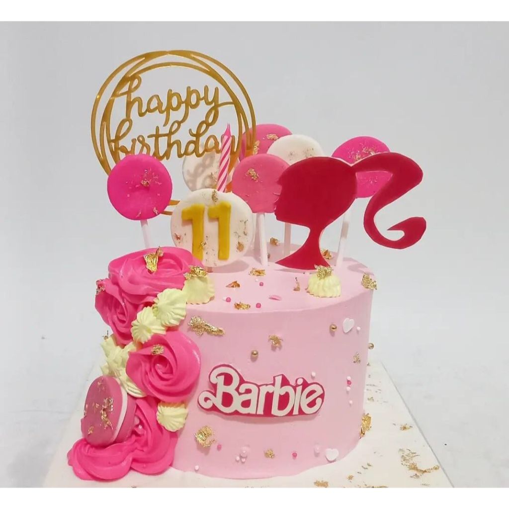 Jt - Birthday Cake Topper / Birthday Cake Decoration - Barbie Head Logo ...