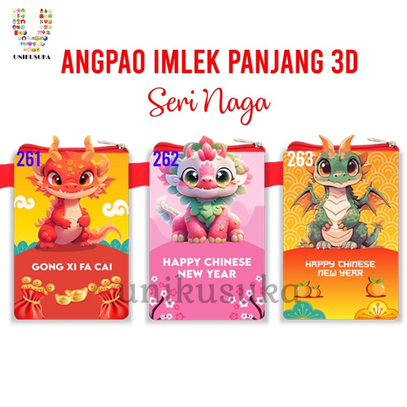[UNIKUSUKA] Cny Dragon Chinese New Year angpao Wallet 3D Long Tall ...