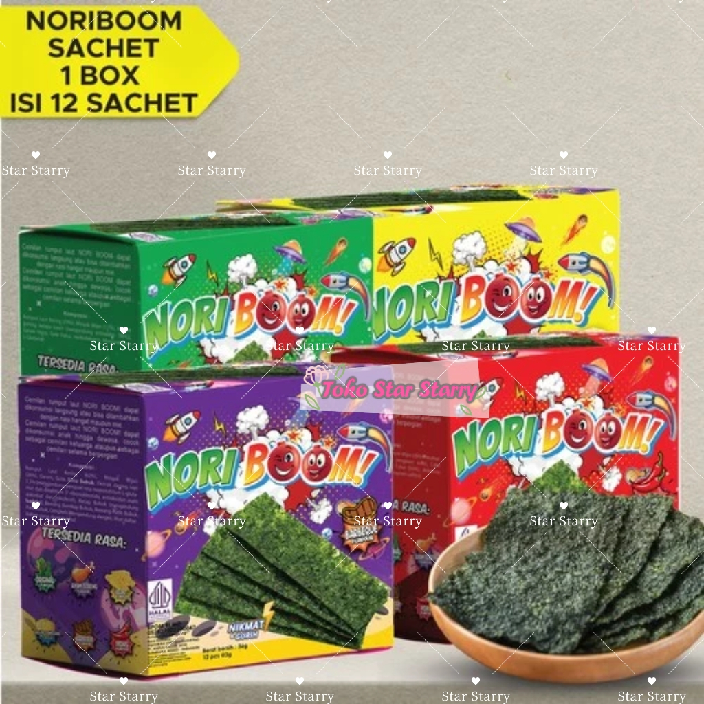 [Per Box] (RANDOM) Nori Boom (1 Box lsi 12 Pcs) / Nori Seaweed Snack ...