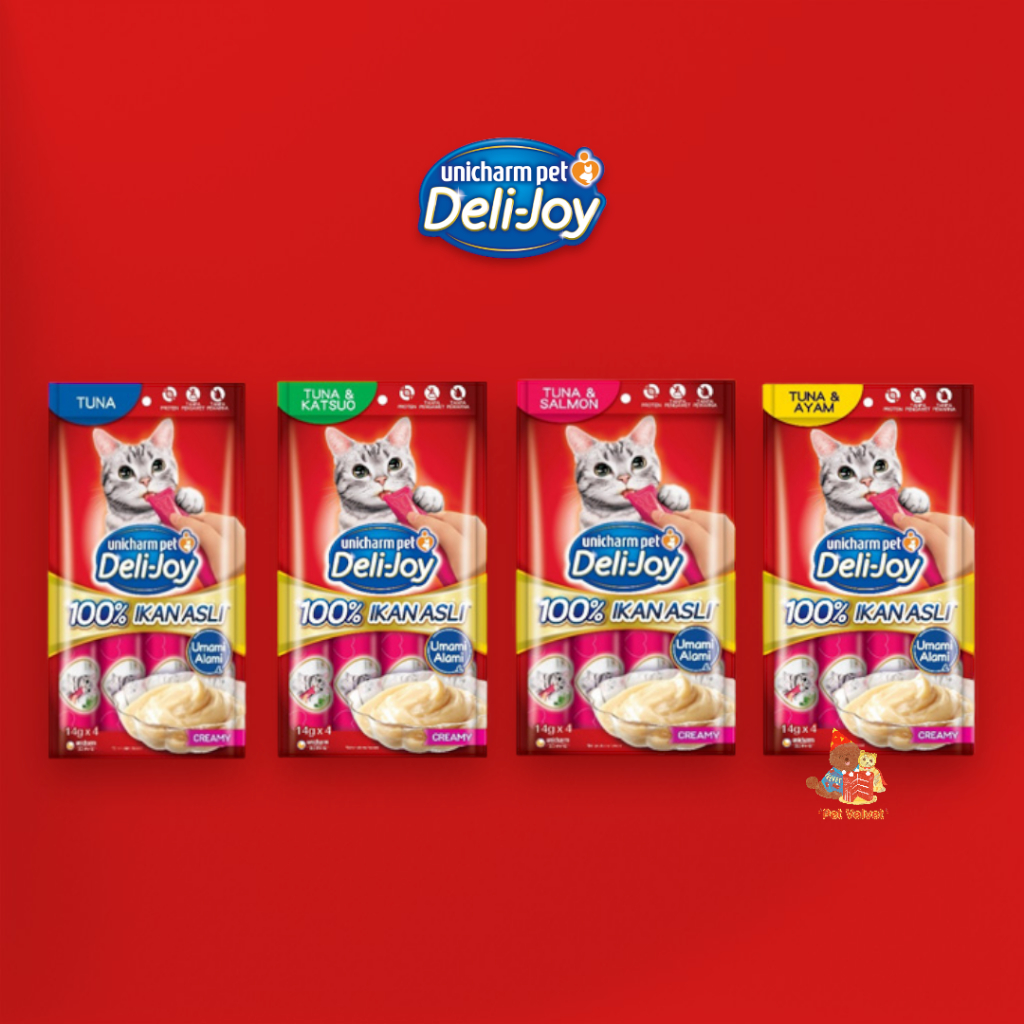 Unicharm - DELIJOY Cat Creamy/Jelly Treats 4x14g - Cat Snack | Shopee ...