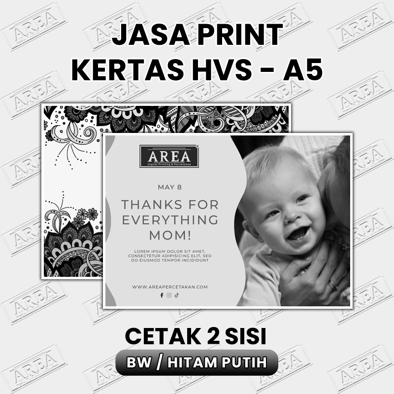 PUTIH HITAM Print HVS A5 Black And White/2-Sided Paper (Back And Forth ...