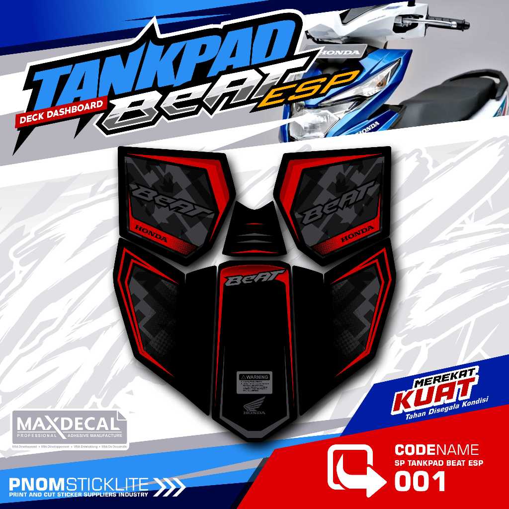 Striping Beat Protector Dashboard Tankpad Sticker Beat ESP 2016 2017 ...