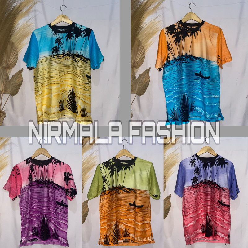 ADULT T-SHIRT WITH BALI TOURISM BEACH MOTIF | Balinese t-shirt | T ...