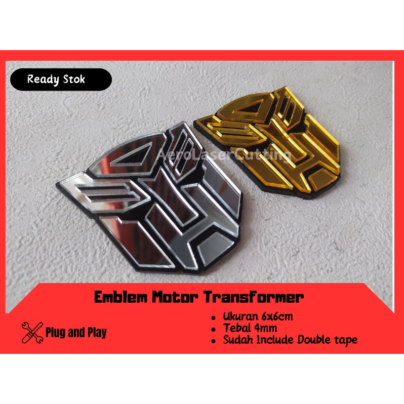 CAR MOTORCYCLE TRANSFORMER EMBLEM ACRYLIC TRANSFORMER LOGO JUST INSTALL ...