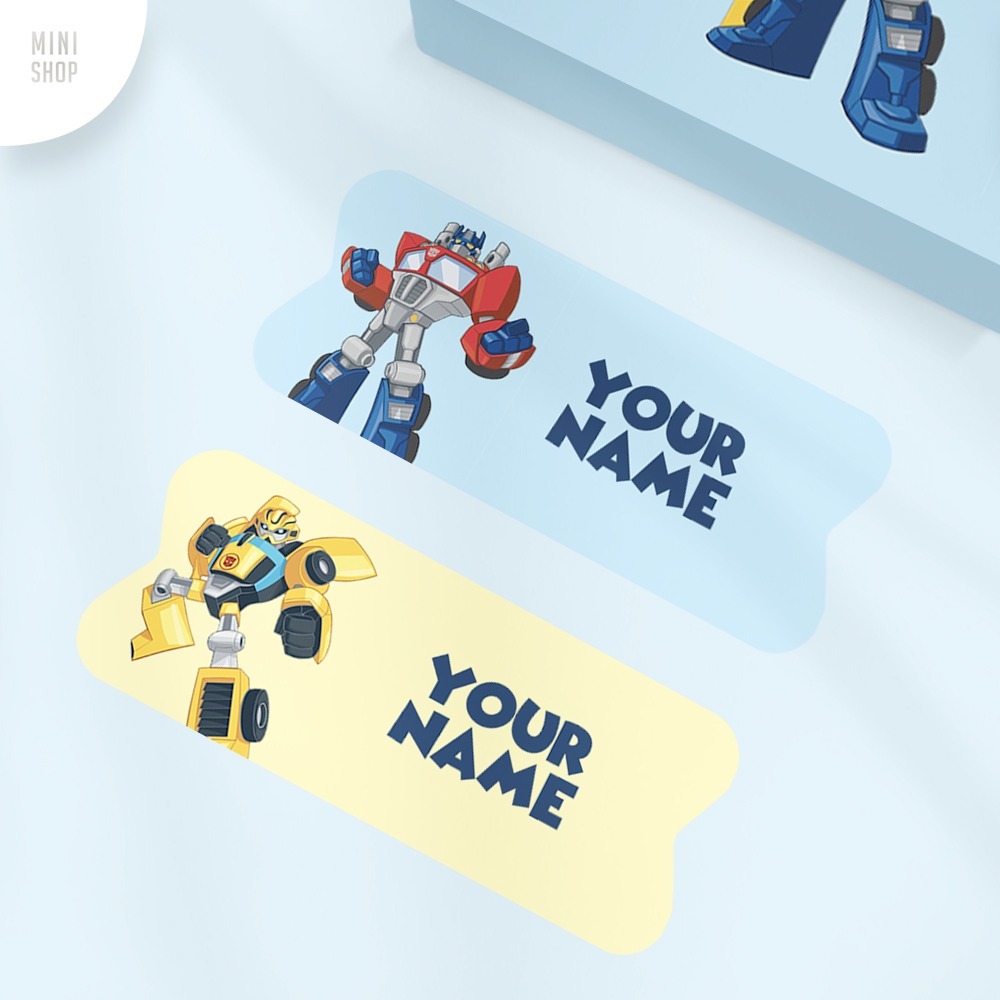 Transformers Custom Name Sticker Waterproof (Optimus Prime Bumble Bee ...