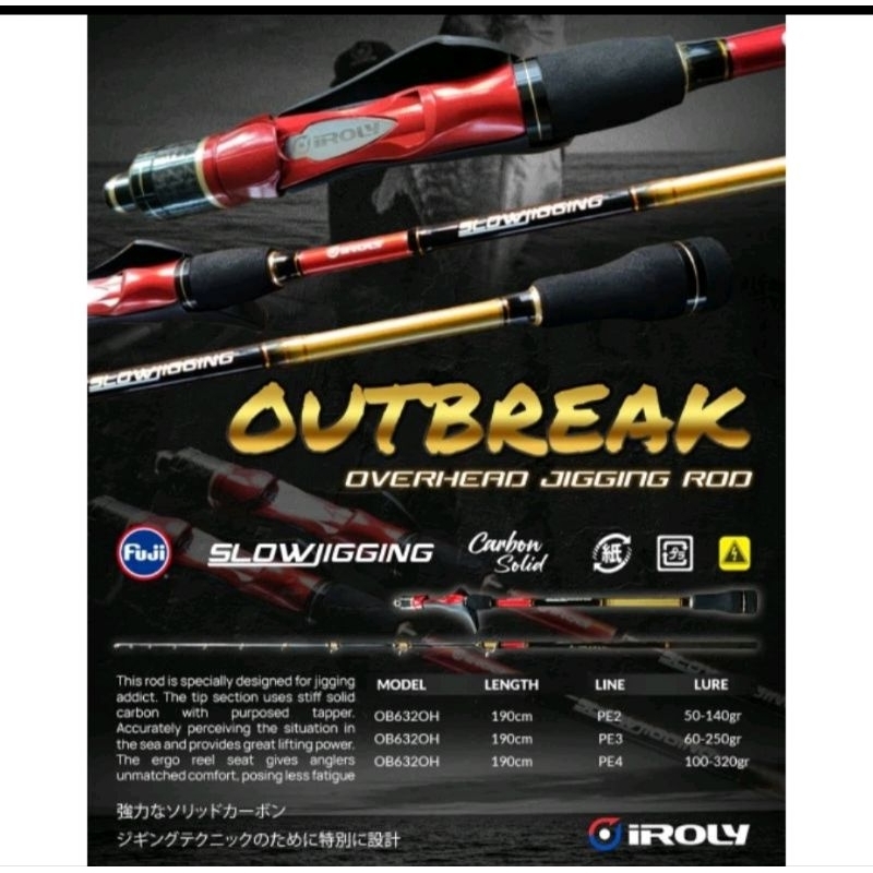 Iroly Outbreak Overhead and spinning Rod 190 cm jigging Rod | Shopee ...