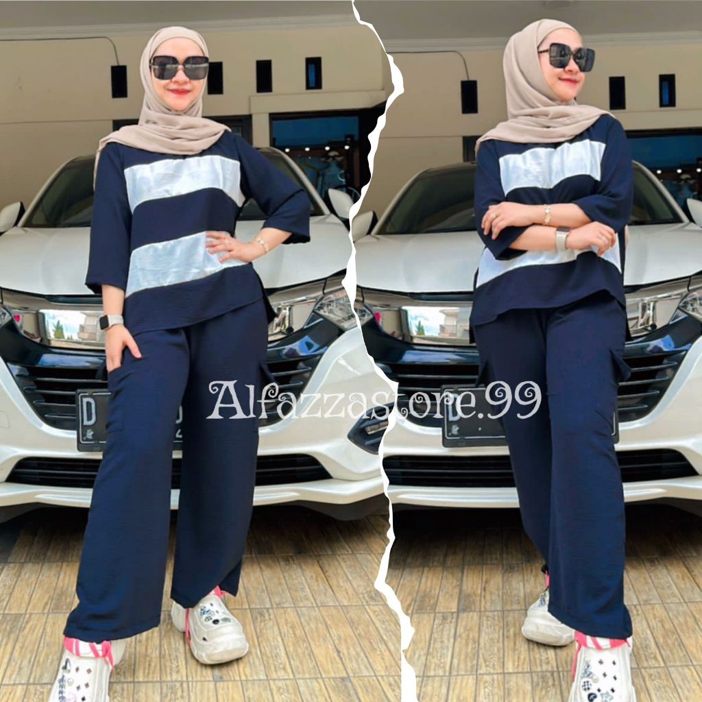 Alfazza ZIZE SET Cargo BLASTER Trendy Crinkle Airflow Plain Cargo Pants ...