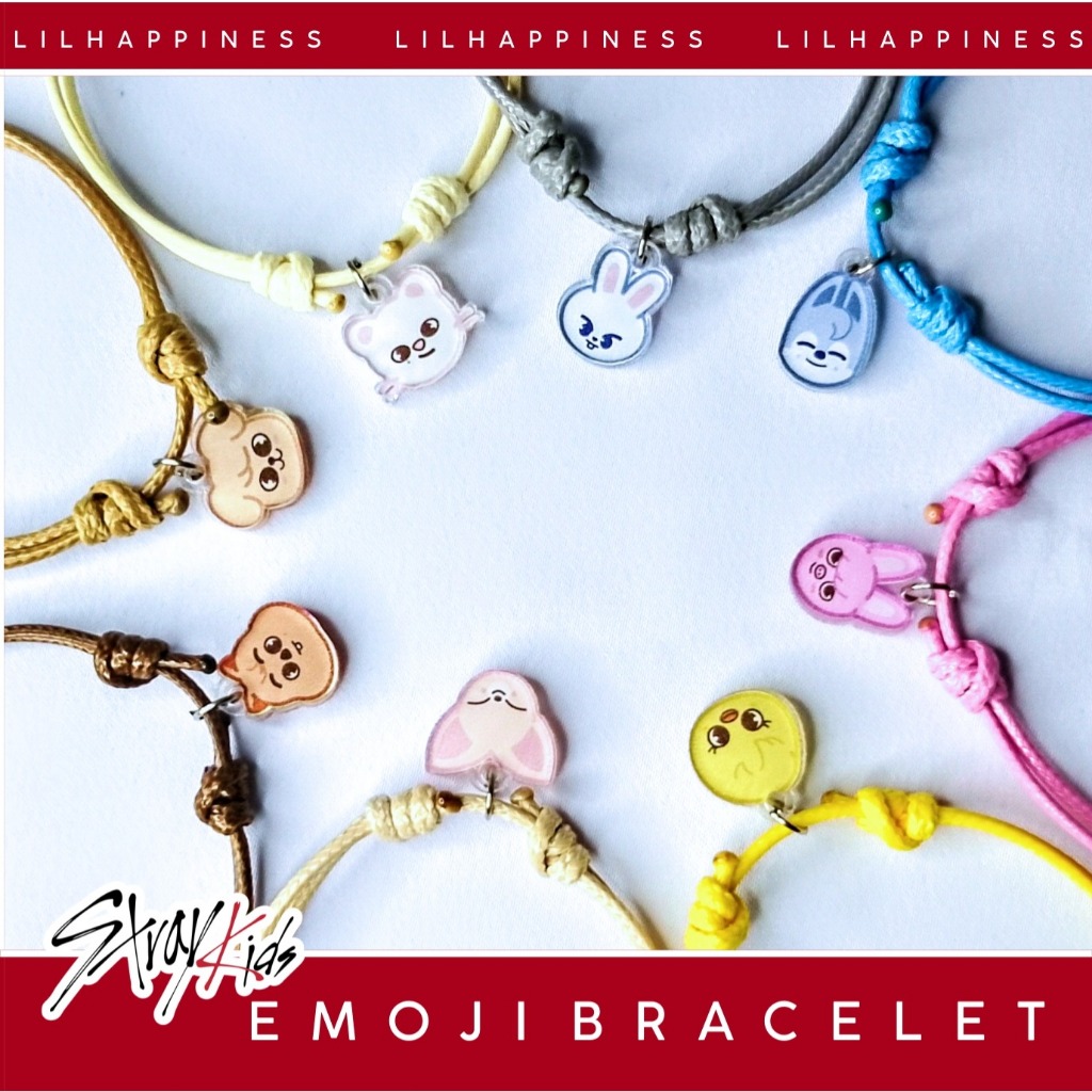 STRAY KIDS | BRACELET | Bracelet | CHARM CHARM | INITIALS & EMOJI VER ...