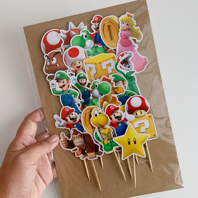 Super Mario Bros Cup Cake Topper Cupcake Decoration Tart Cake Pick ...