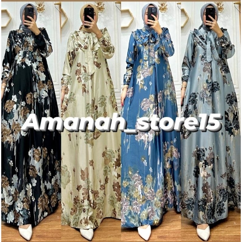 Gamis Fuji Dress Silk Premium Latest Motif Jumbo/Gamis Silky Latest ...