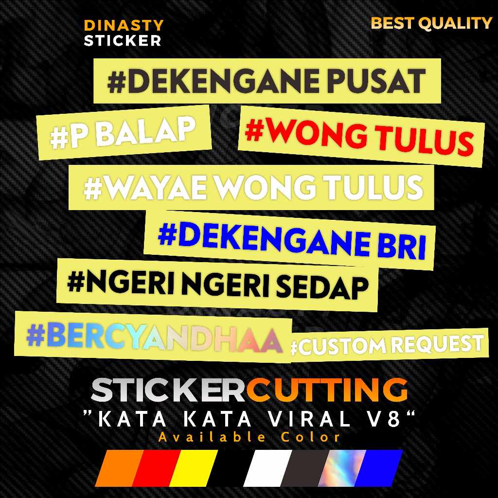 Sticker STICKER CUTTING Words VIRAL V8 DEKENGANE Center P Racing WONG ...