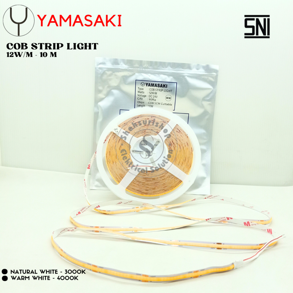 YAMASAKI COB STRIP LIGHT 10 METER 24V 12W/M NATURAL WHITE - WARM WHITE ...