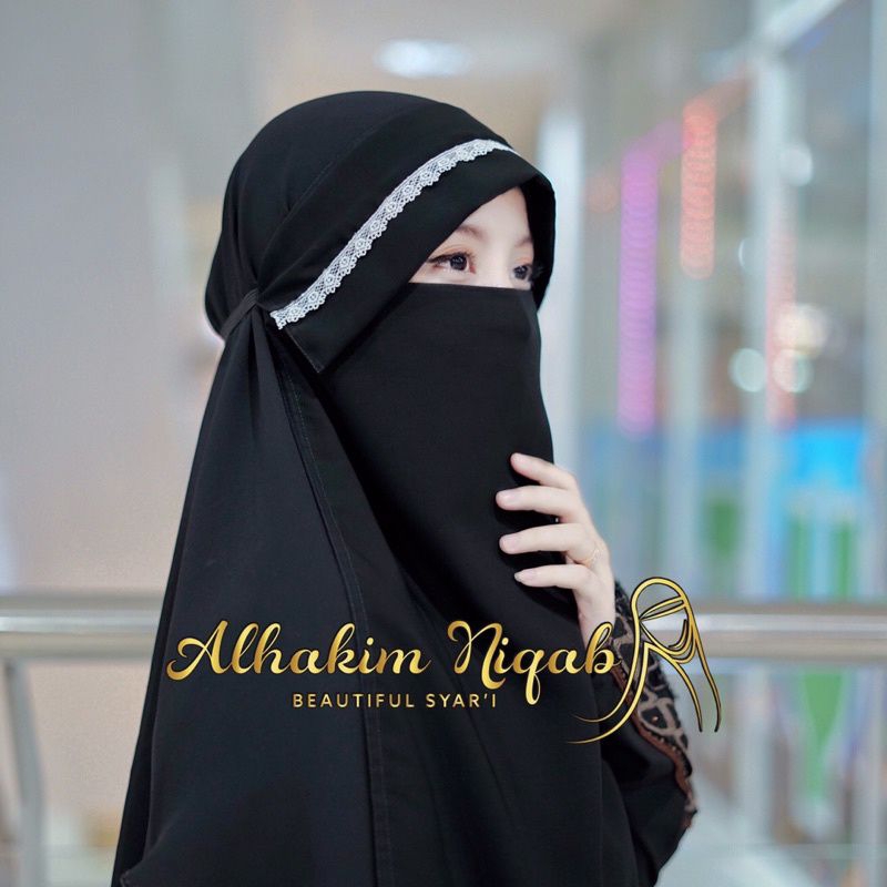 PUTIH Milaya Niqab Veil Lace Bangs Code 003/Niqab White Lace Bangs ...