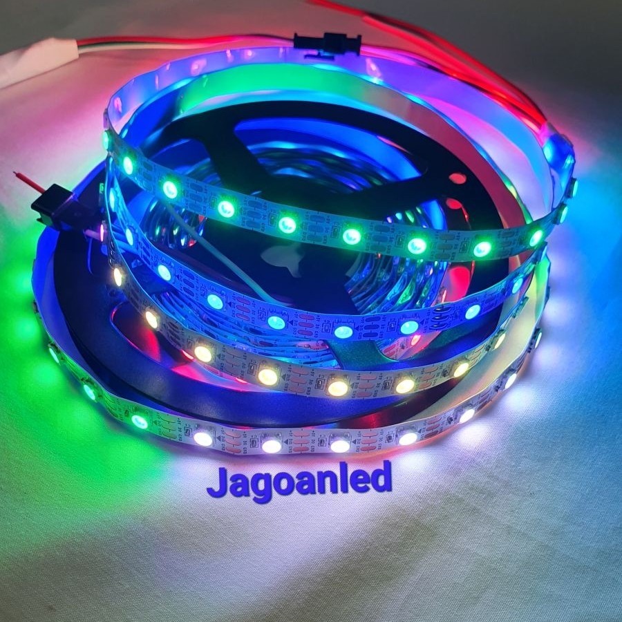 PUTIH Led strip WS2812 WS2812B 5V RGB Addressable 60led/m PCB white 5 ...