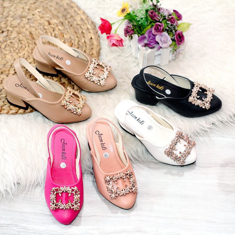 Girls Party Sandals Shoes 3CM Heel Buckle Isabel Box | Shopee Philippines