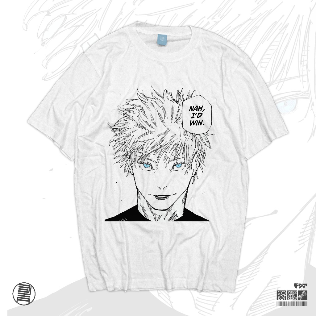 Gojo Satoru Nah Id Win Meme Shitpost Anime Manga T-Shirt Japanese Wibu ...