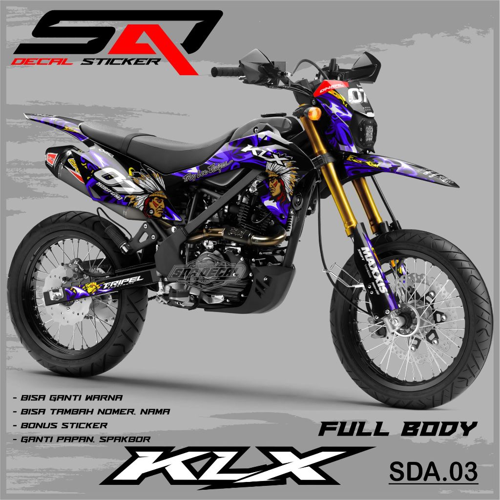 Decal Sticker Custoom Full Body KLX 150 BF, G, SE Decal Sticker ...