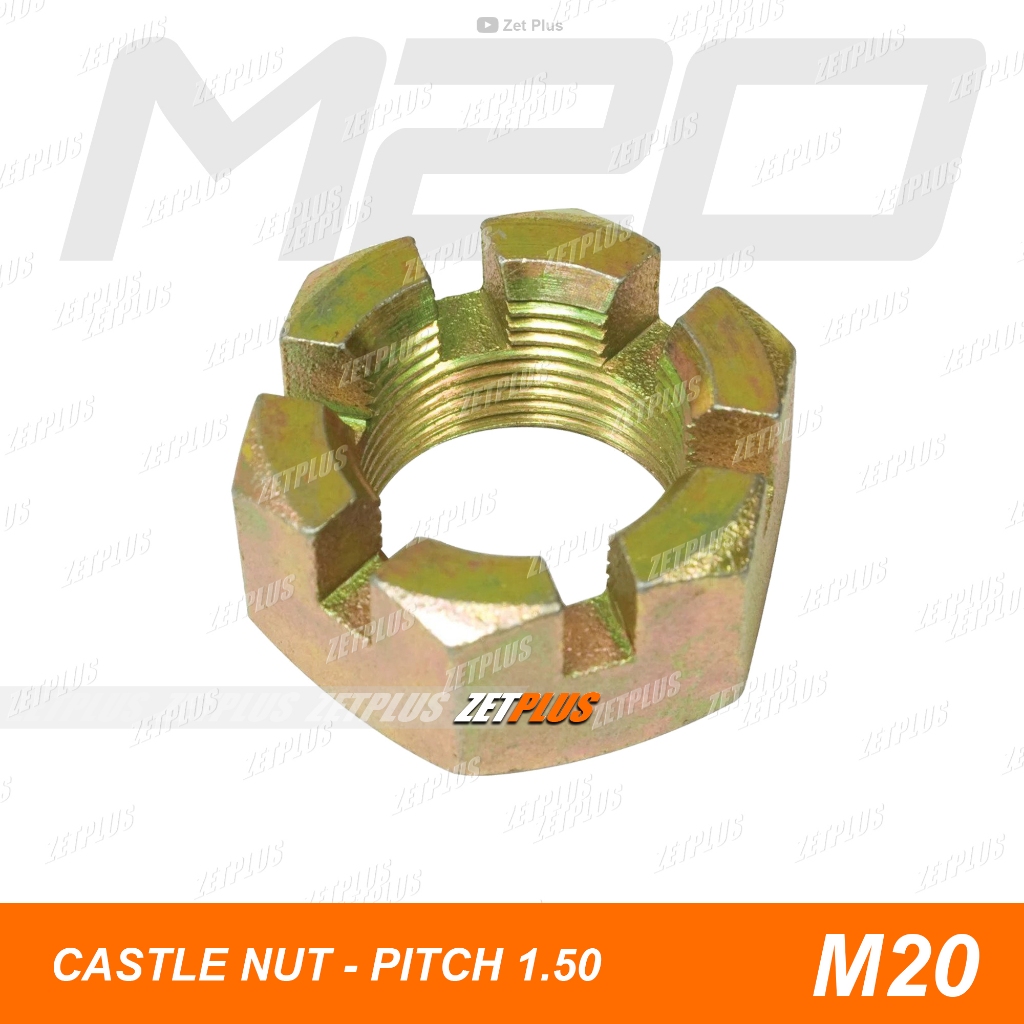 Castle NUT M20 x DRAT 1.50 (KEY 30) / flower-vine NUT | Shopee Philippines