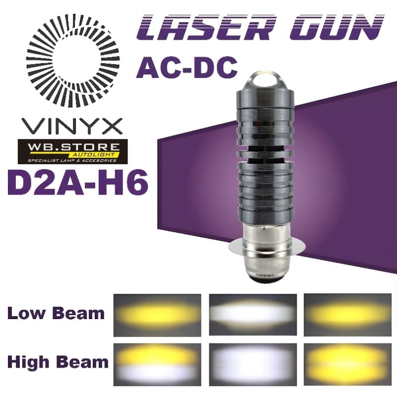 Headlight VINYX D2A h6 laser led laser Gun Motor AC DC Lasergun Hi Lo ...