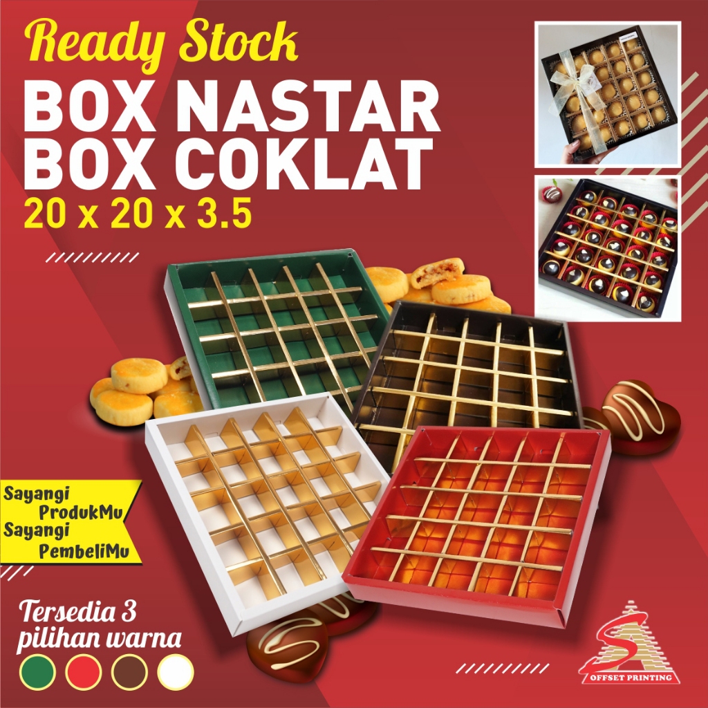 Nastar Box/Chocolate Box/Mochi Box (Inner contains 25 pcs) | Shopee ...