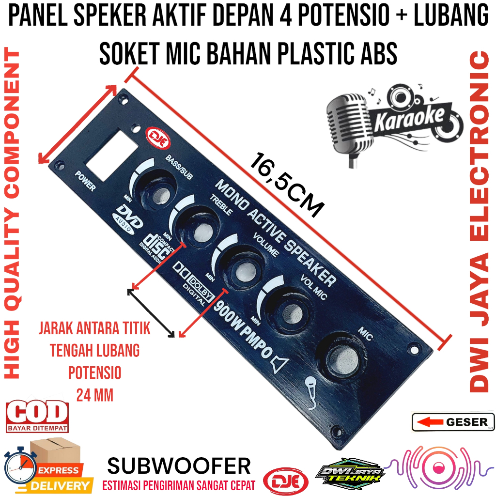 5-hole Front Active Speaker Kit Panel/Screen Printing Plastic Active ...